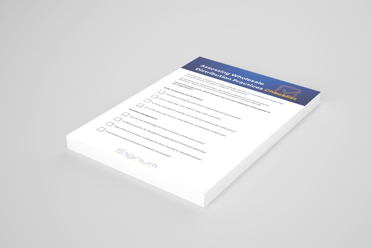 Wholesale Distribution Practices Checklist - Download